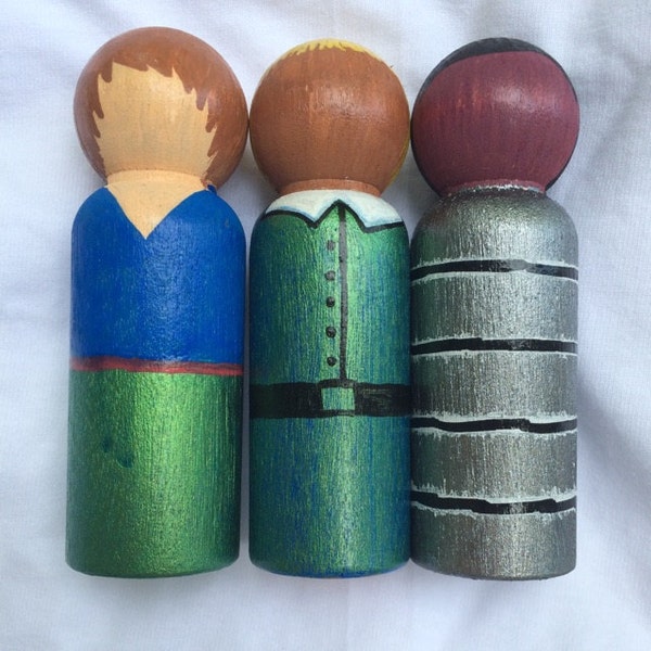 Large Wooden Peg People Man Unfinished DIY Set of 3 - Etsy