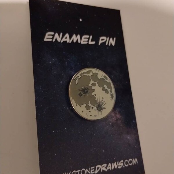 Full Moon Glow in the Dark Enamel Pin - Etsy