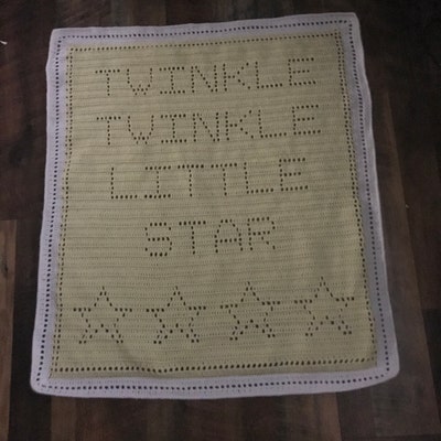 Crochet Blanket Pattern Twinkle Twinkle Little Star Filet Blanket PDF ...