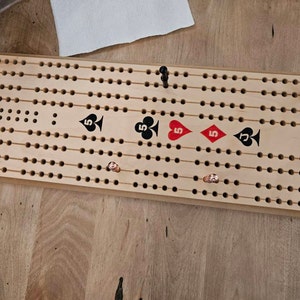 4 Person Extra Large Cribbage Board With Large Metal Pegs, FREE ...