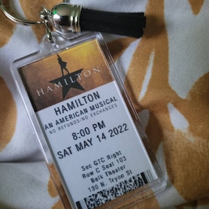 Hamilton Broadway Musical Ticket Keychain - Etsy