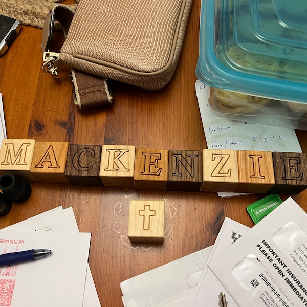 BAPTISM NAME BLOCKS - Personalized Baby or Child's Christening or ...