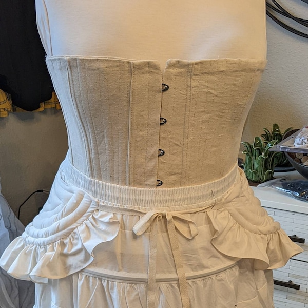 Civil War Era Corset With Busk and Grommets - Mid Bust - 16 Flat Steel ...