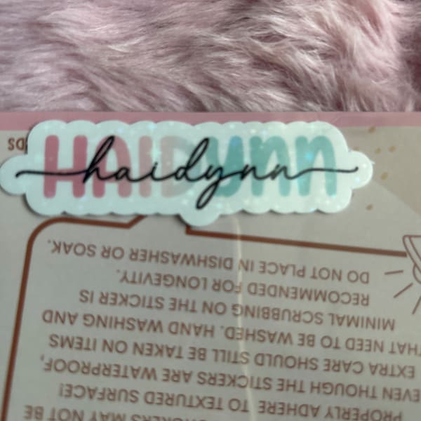 Personalized Name Sticker, Custom Name Sticker, Gradient Color Name ...