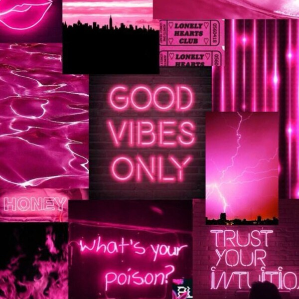 UPDATED 600+ Neon Pink App Icon Pack - Custom Home Screen - iPhone ...