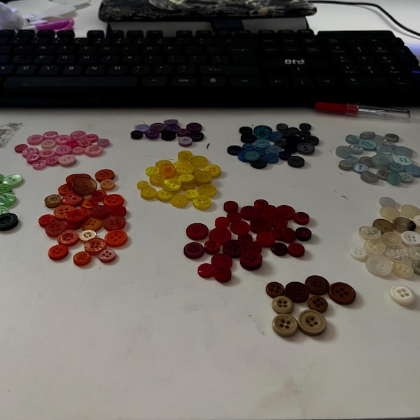 100 Small Button Mix Rainbow Color Mix, Assorted Small Sizes, Art ...