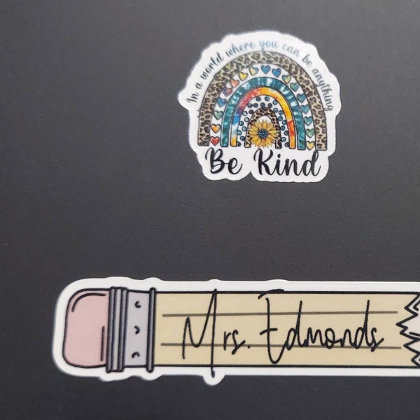 Custom Teacher Name Pencil Sticker, Teacher Appreciation, Teacher ...
