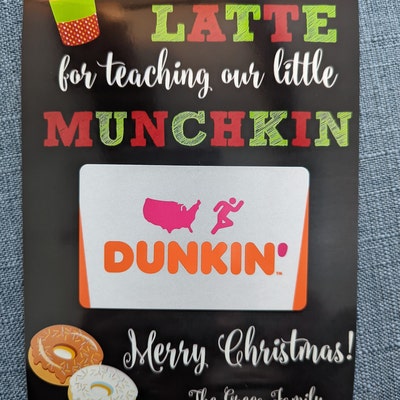 INSTANT DOWNLOAD Printable Christmas 5x7 Thanks a Latte for Teaching ...