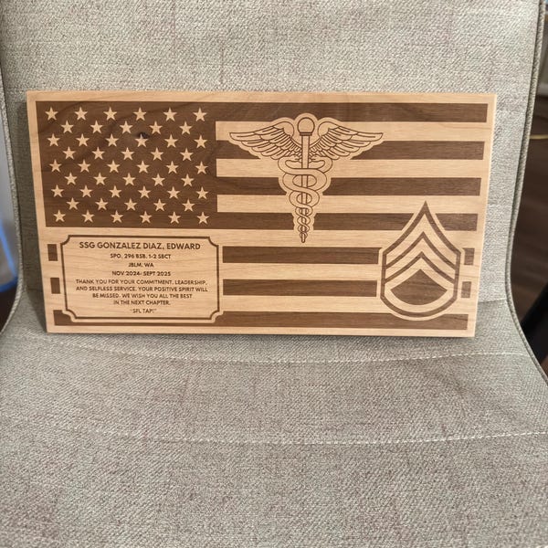 Custom Military Flag Plaque - Personalized Wood Flag - Etsy