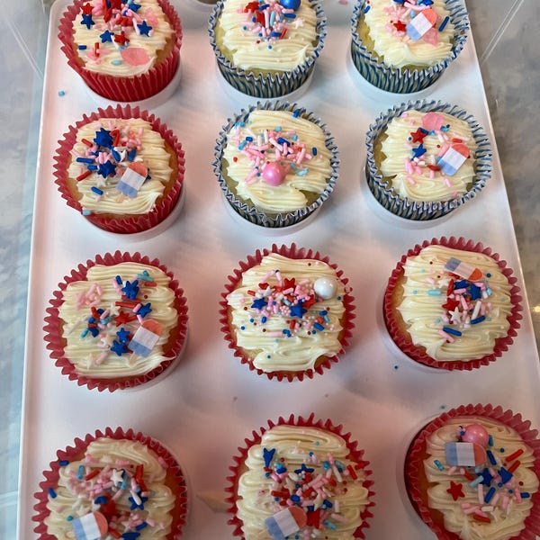 Birthday Cake Edible Cupcake Toppers, Pastel Cupcake Toppers, Cake ...