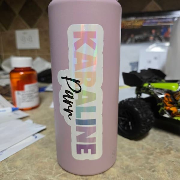 Waterproof Name Sticker, Personalized Vinyl Sticker, Name Sticker ...