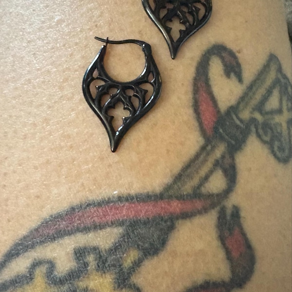 Gothic Earrings, Gothic Hoop Earrings, Hoop Earrings, Statement ...