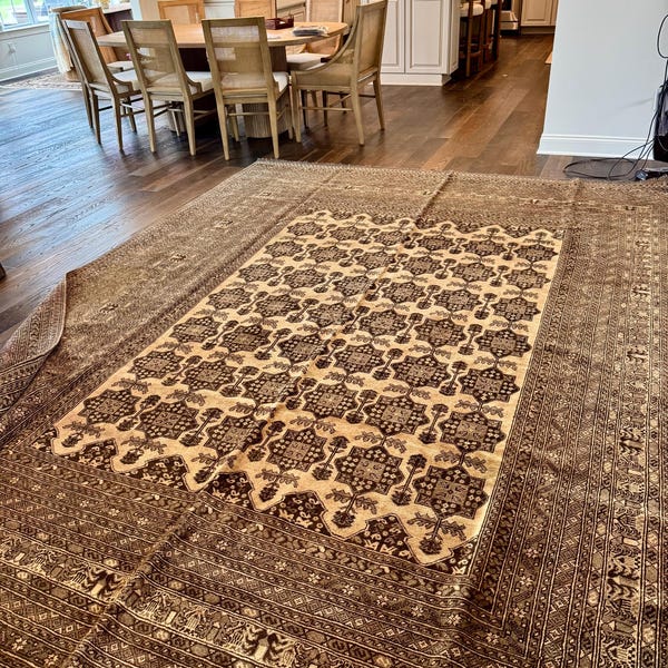 Red Antique Rug 6x8 Ft High Pile Vintage Faded Distressed Rug, Handmade ...