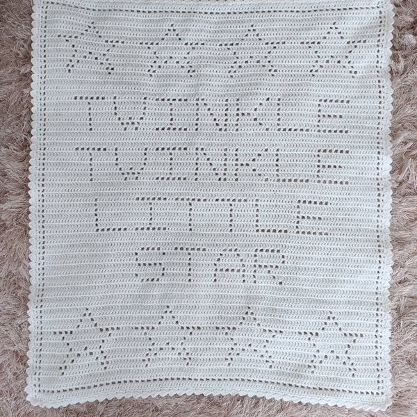 Crochet Blanket Pattern Twinkle Twinkle Little Star Filet Blanket PDF ...