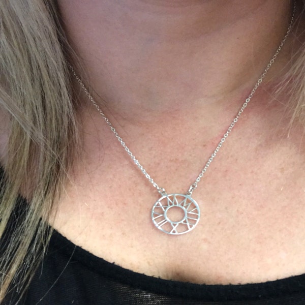 Roman Numeral Disc Necklace - Roman Numerals Necklace - Gold Circle ...