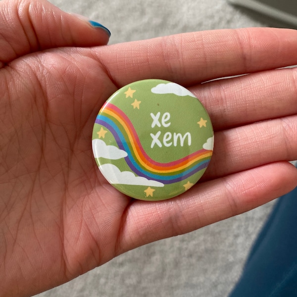 Pastel Pronoun Pins! Kawaii Aesthetic Pin Buttons - They/them, He/they ...