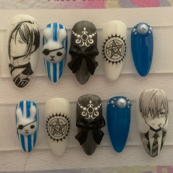 Mitsuri Nails | Kimetsu No Yaiba Nails | Press on Nails | Demon Slayer ...
