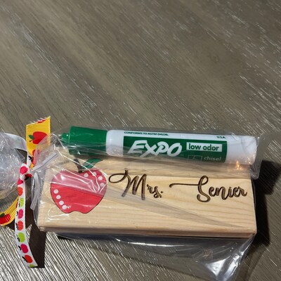 Personalized Teacher Whiteboard/chalkboard Eraser Gift Set, Hand ...