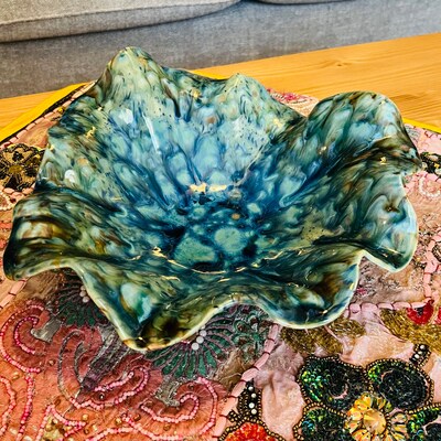 Decorative Pottery Bowl, Beach Decor, Fine Art Ceramics, Coastal Decor ...