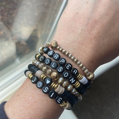 Bracelet for Women Beaded, Heishi Bead Bracelet Stack Custom, Boho Jewelry Set, Handmade Bead ...