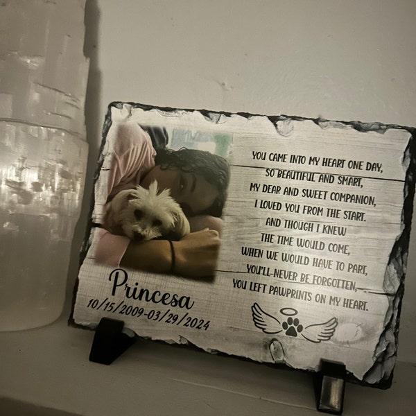 Dog Memorial Plaque | Paw Print | Rainbow Bridge Poem | Pet Memorial ...