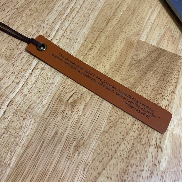 Leather Custom Quote Bookmark, Personalized Bookmark Favorite Quote ...