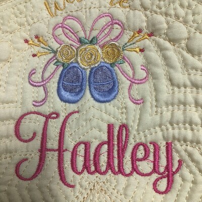 Welcome Baby Floral Arrangement Machine Embroidery Design, Baby Girl ...