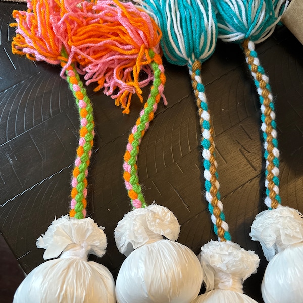 Maori Custom Made Costume Poi Balls. Red, White & Black Color Ropes or ...