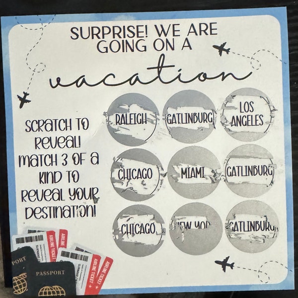 Travel Scratch off Vacation Revealsecret Message-vacation Reveal ...