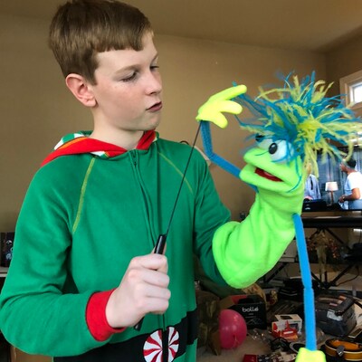 Puppet, Hand and Rod, With 3 Feather Plumes and 2 Hand Rods. Adult Size ...