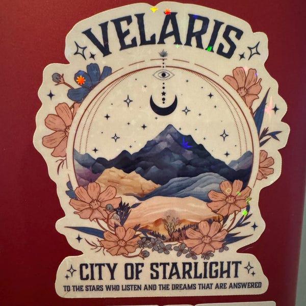 ACOTAR Velaris Book Sparkly Sticker ACOTAR Holographic Decal Kindle ...