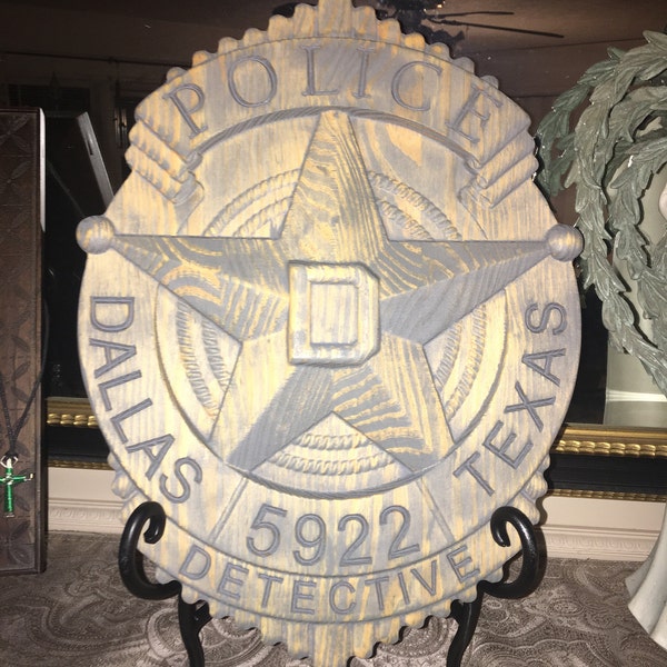 NEW Custom Dallas Police Officer Badge - Personalized Badge 3D V Carved ...