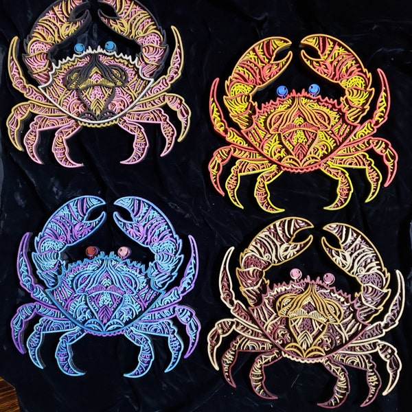 Layered Crab Laser Cut Files Svg Dxf,cricut Cut Files Cnc Files,crab ...