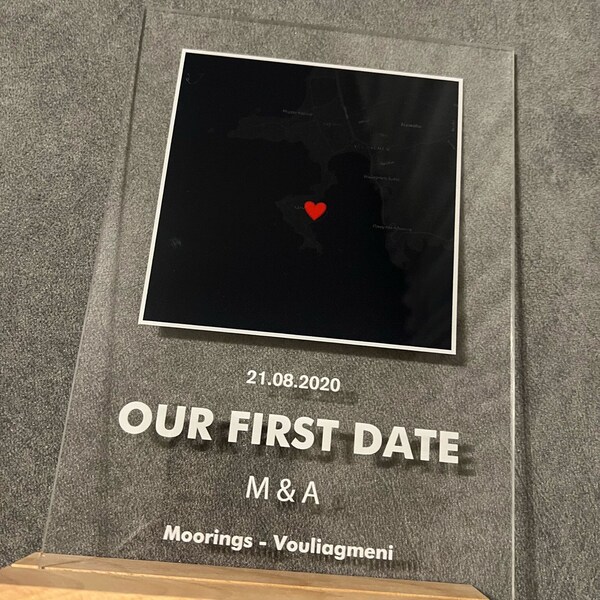 Where We First Met Map, Anniversary Gift for Him, Map Our First Date ...