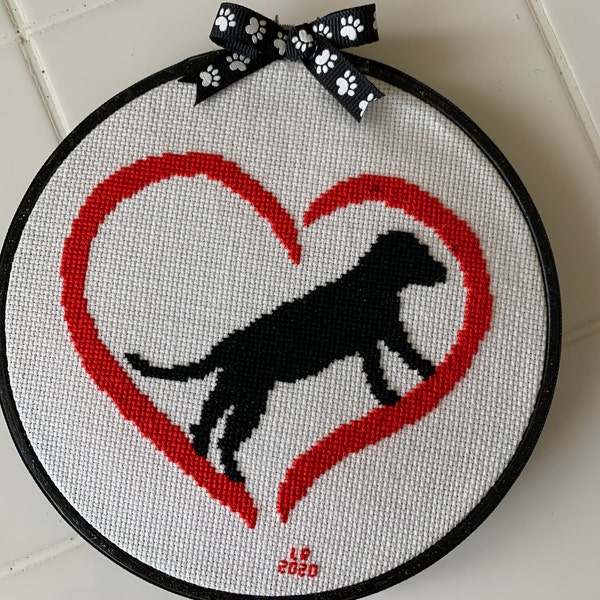 Dog Cross Stitch Pattern, Modern Dog Counted Cross Stitch, Printable ...