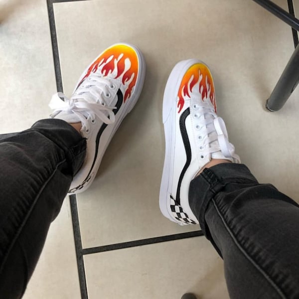Fire Flame Custom Vans - Etsy