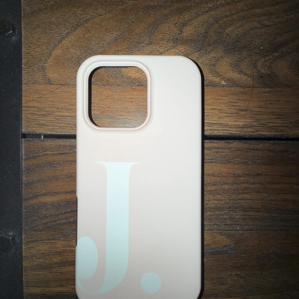 Personalised Large Initial Phone Case for iPhone 16 15 14 13 12 11 Pro ...