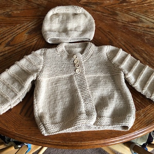 Easy Garter Stitch Woman's Chunky Edge to Edge Jacket Cardigan Pockets ...