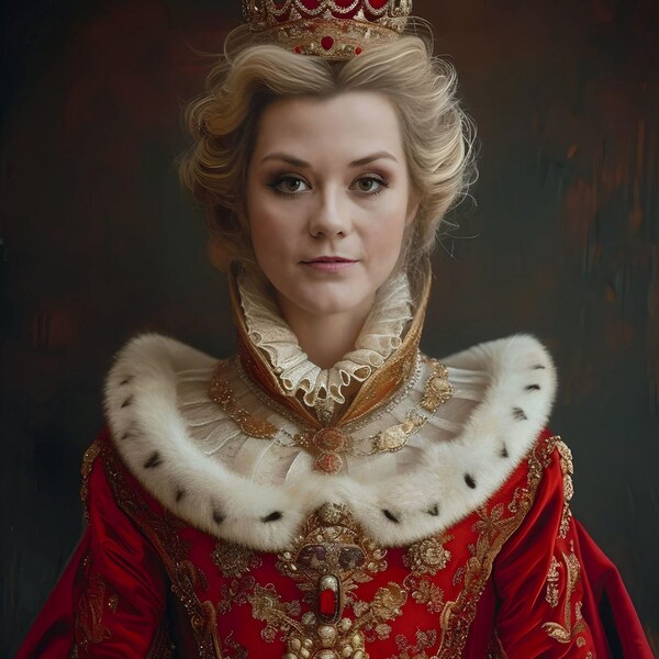 Custom Queen Royal Portrait From Photo, Renaissance Portrait, Custom ...