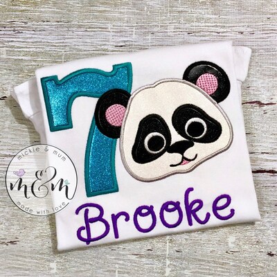 Cute Panda Face Machine Applique Embroidery Design Panda Face Applique ...
