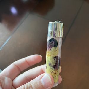 REAL FLOWER LIGHTER Pink Refillable Lighter With Real Pressed | Etsy