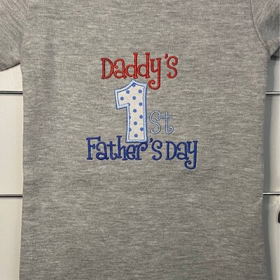 Instant Download Daddy's 1st Father's Day Applique Machine Embroidery ...