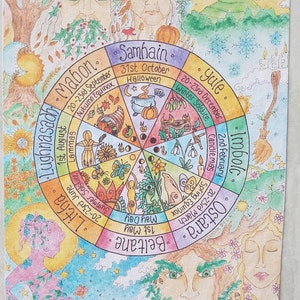 Wheel of the Year Art Print in Two Sizes, Celtic Sabbats, Pagan ...