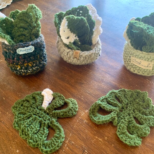 CROCHET PATTERN - Monstera Leaf Coaster Set Crochet Pattern Plant ...