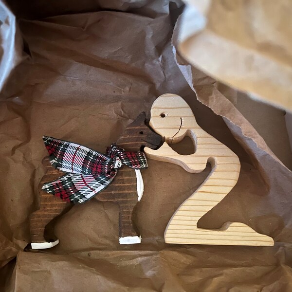 Human & Golden Retriever Labrador Doodle Mixed Breed Mutt - Companion Figure . Free ...