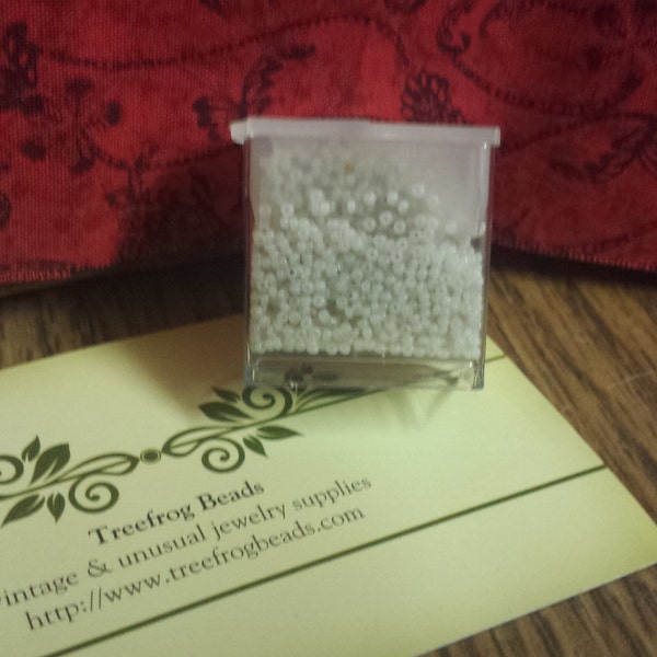 Size 16/0 or 18/0 Antique Micro Seed Beads in Translucent Greasy White ...