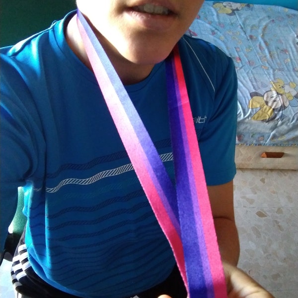 Bisexual Pride Lanyard — Recycled PET Plastic Subtle Bi Pride Accessory ...