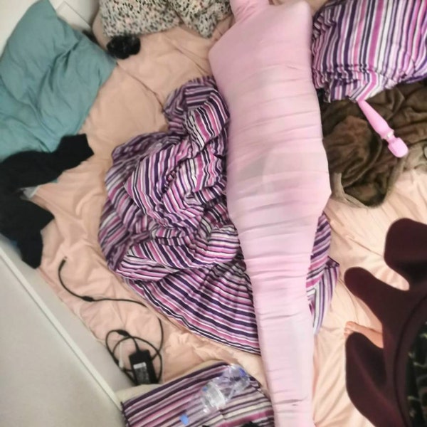 Pink Xxxlong Mummification Bandages Set Of 4 Extra Long Bandages Mummified Bondage