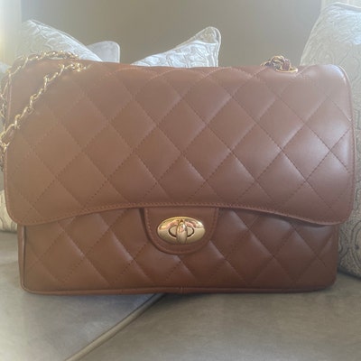 Classic Style XL DIAMONDS Genuine Leather Shoulder Bag, Quilted Elegant ...