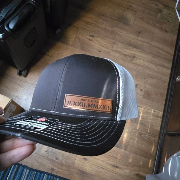 Custom Text Hats, Roman Numerals Hat, Couples Wedding Gift ...